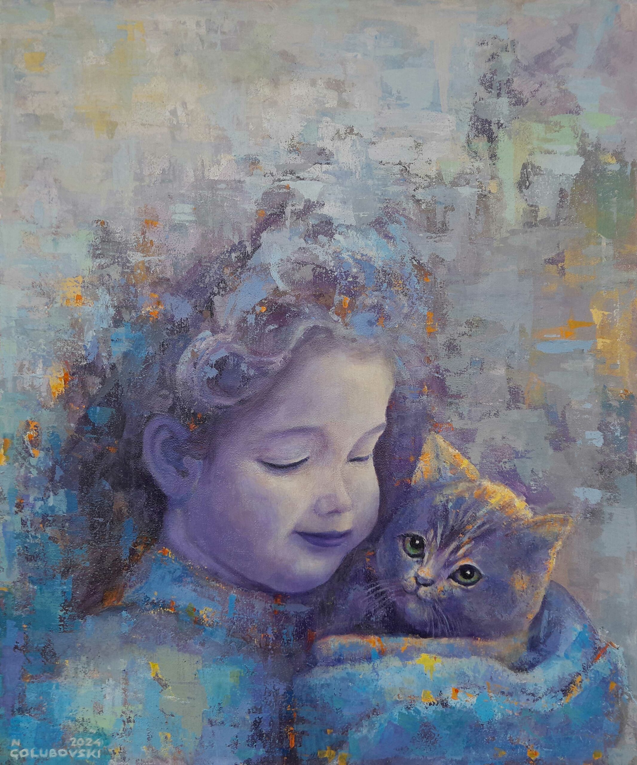Child With Cat Nikola Golubovski